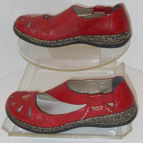 Rieker | Shoes | Rieker Red Leather Shoes Size 9 Medium | Poshmark